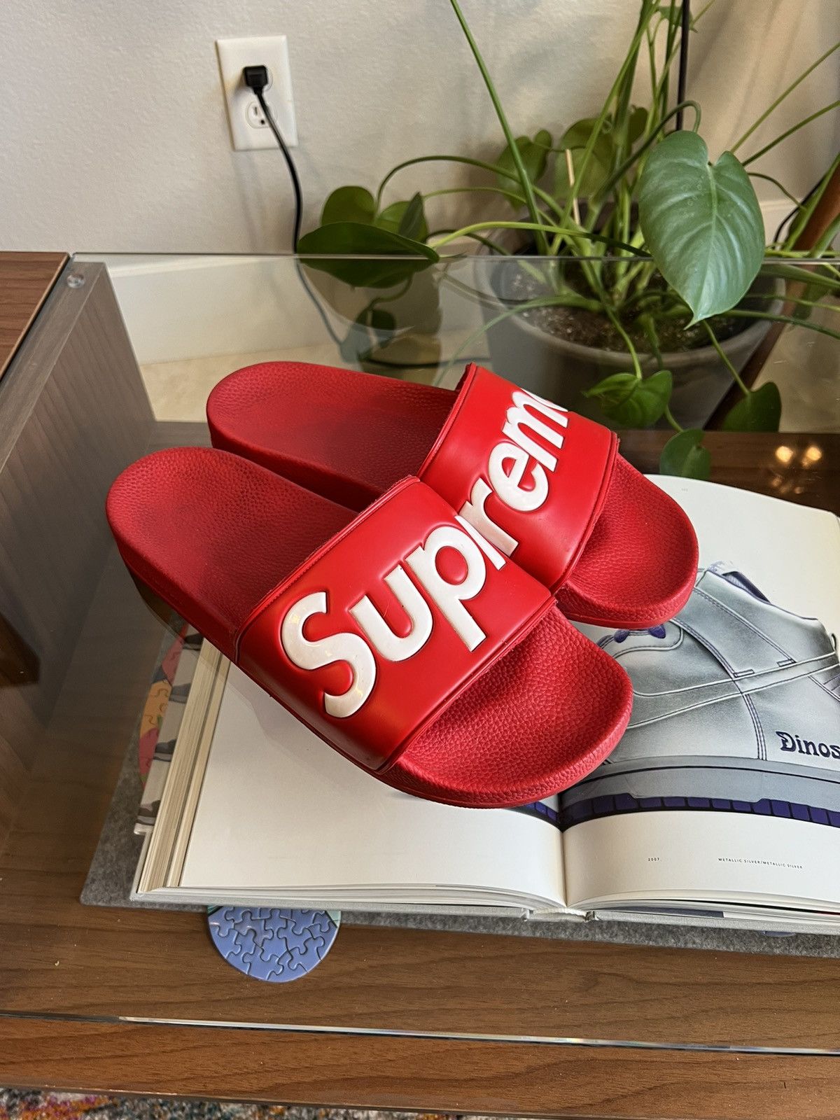 Supreme Slides Sandals Slides - Red 10 | Grailed