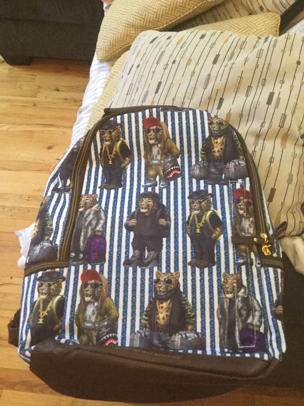 Sprayground Leopard Bears Rappers Backpack Book Bag | Grailed