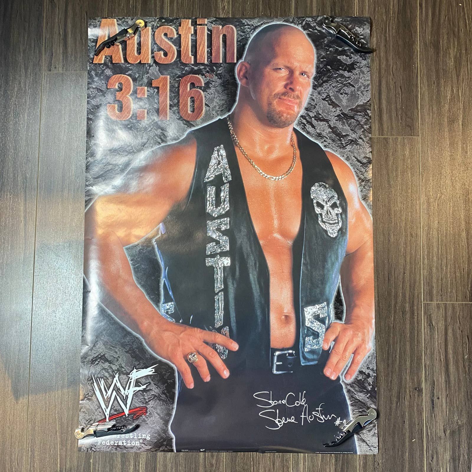 Vintage × Wwe × Wwf WWF Wrestling Stone Cold Poster Vintage 2000 | Grailed