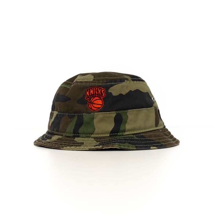 Vintage Hardwood Classics New Era Camo New York Knicks Bucket Hat | Grailed