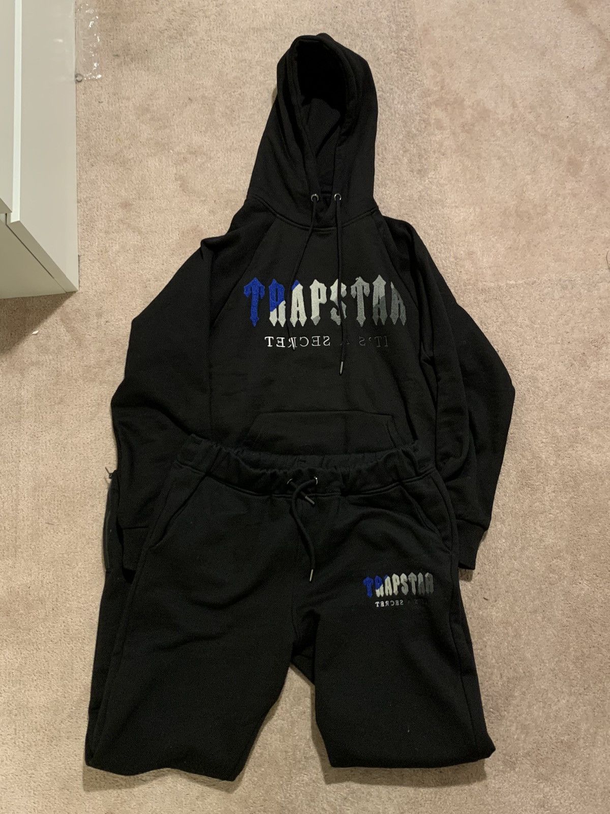 Trapstar London TRAPSTAR Chenille Tracksuit Set Black/Blue | Grailed