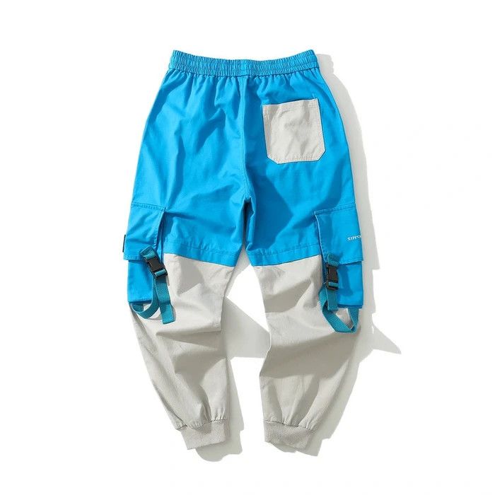 Vintage Techwear cargo pants blue | Grailed