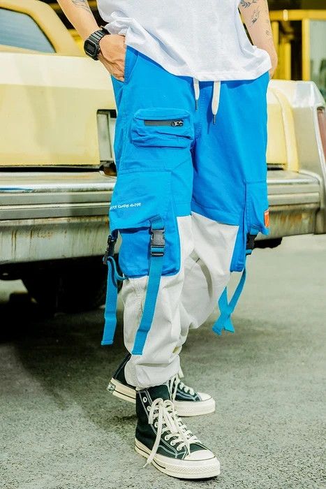 Streetwear × Vintage Techwear cargo pants blue | Grailed