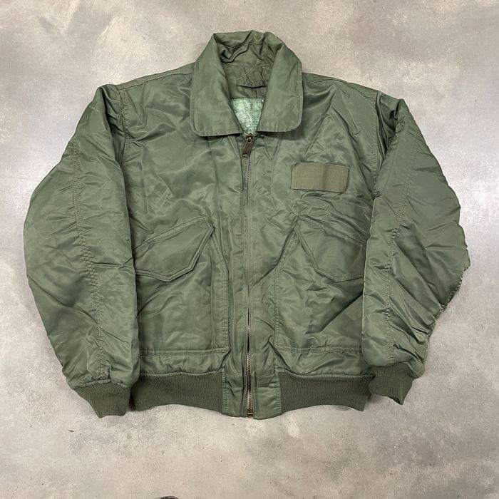 Vintage 80s US Military Nylon Green CWU 45P Flight Jacket Air Fo | Grailed