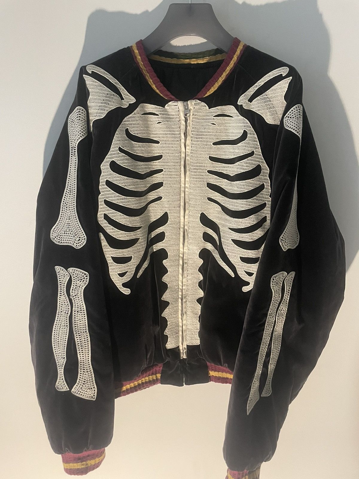Kapital Kapital Skeleton Velvet Bomber Jacket | Grailed