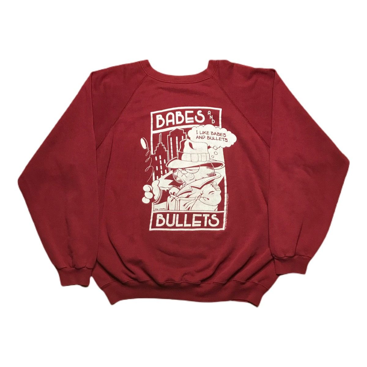 Garfield × Vintage Vintage 1980’s Garfield Babes & Bullets Sweater ...