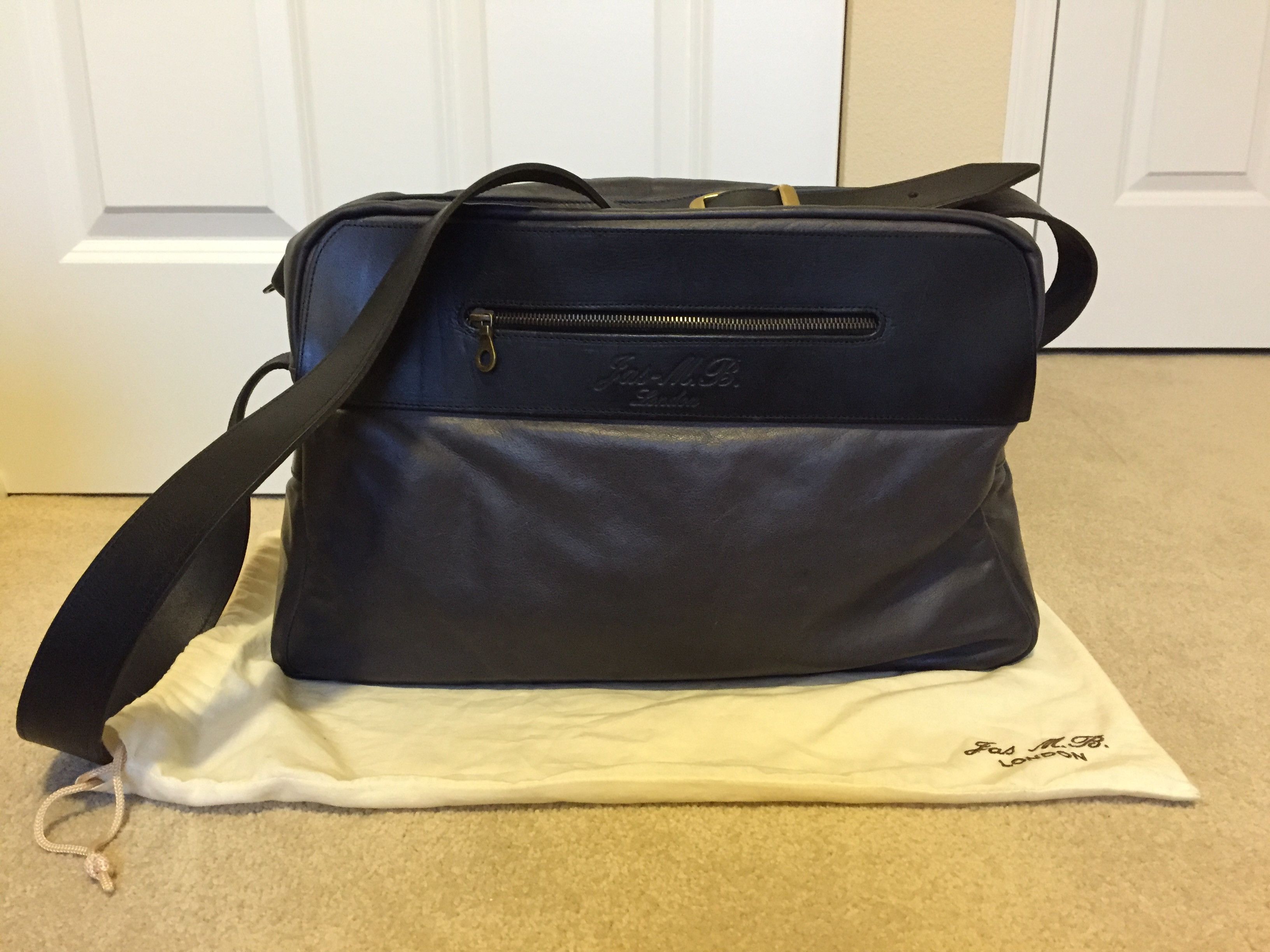 Jas Mb Gunmetal Leather Weekender Bag | Grailed