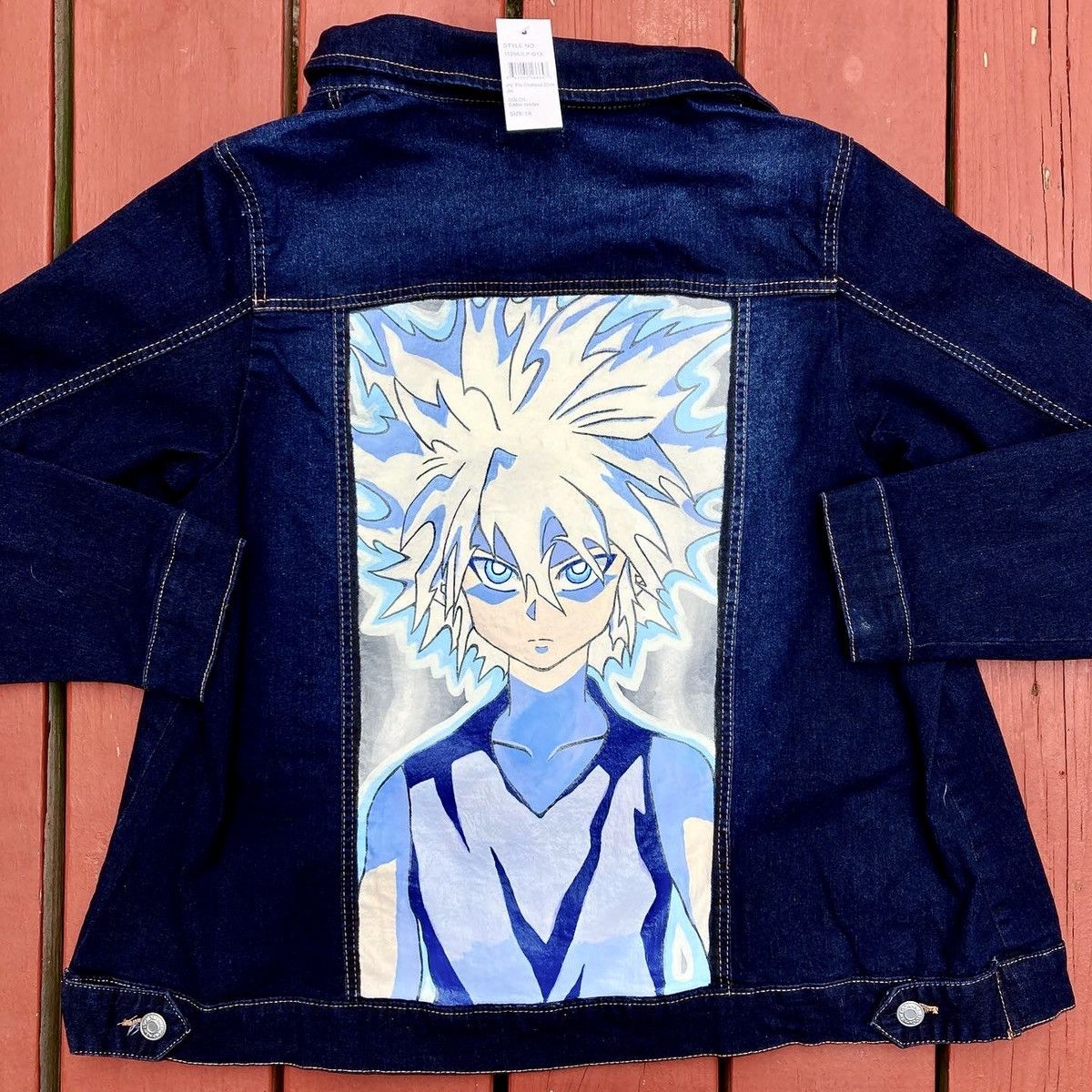 New Look Anime Hunter x Hunter Killua Zoldyck Painted Denim Jacket ...