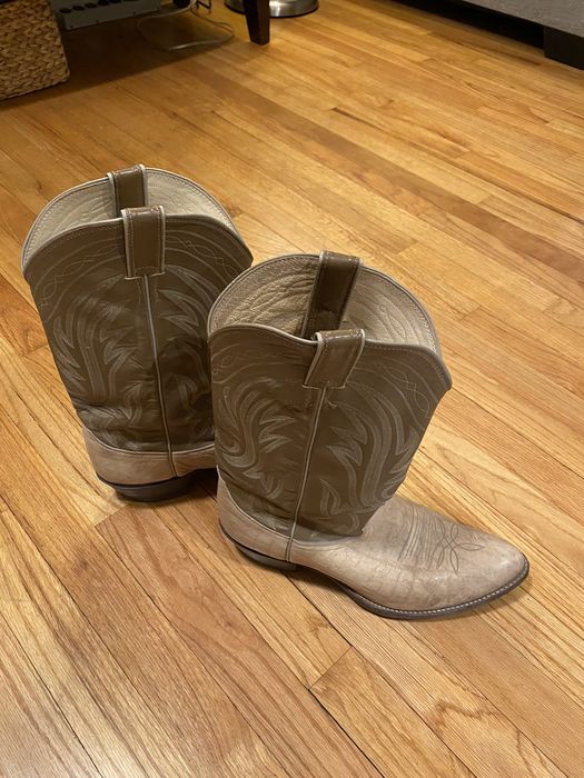 Justin Boots Genuine WILDEBEEST Skin Vintage JUSTIN Western Cowboy ...