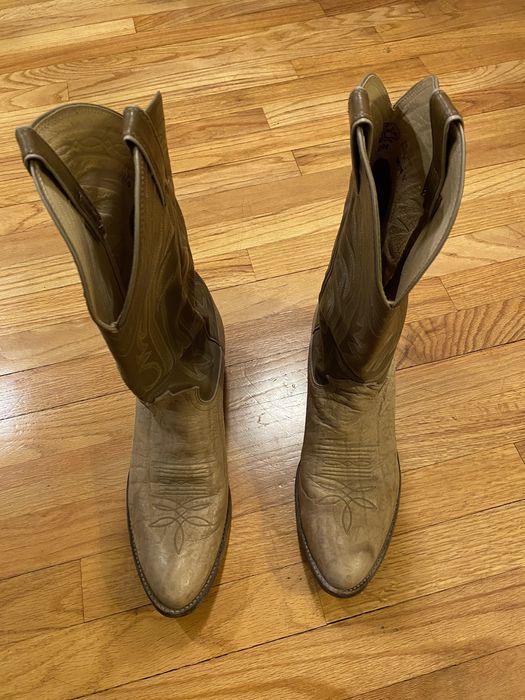 Justin Boots Genuine WILDEBEEST Skin Vintage JUSTIN Western Cowboy ...