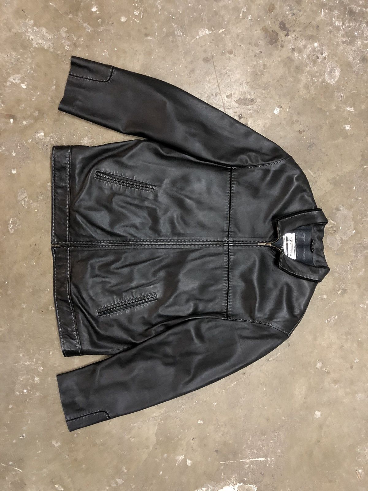 Vintage Slick leather jacket | Grailed