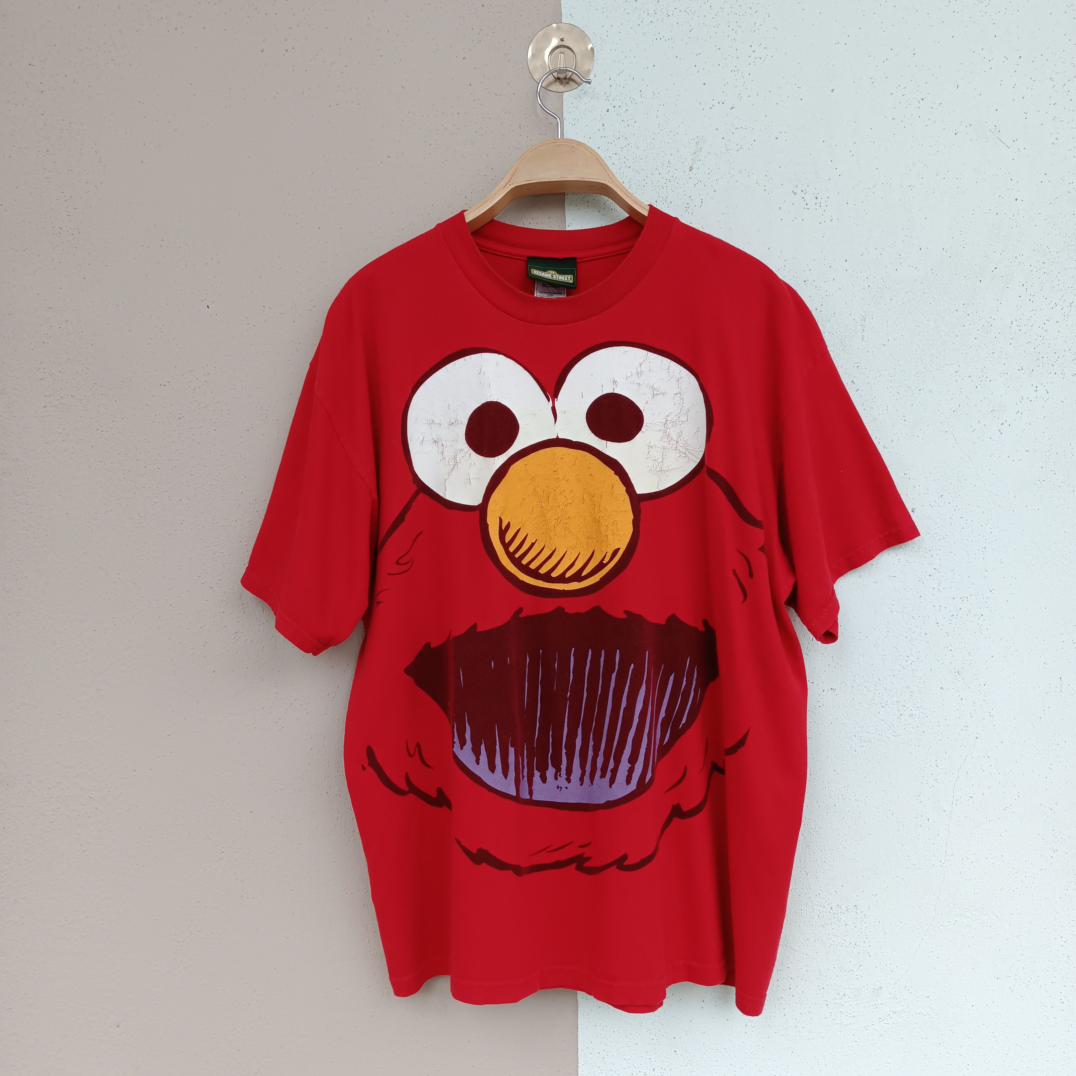 Streetwear × Vintage Y2K ELMO SESAME STREET BIG PRINT T SHIRT | Grailed