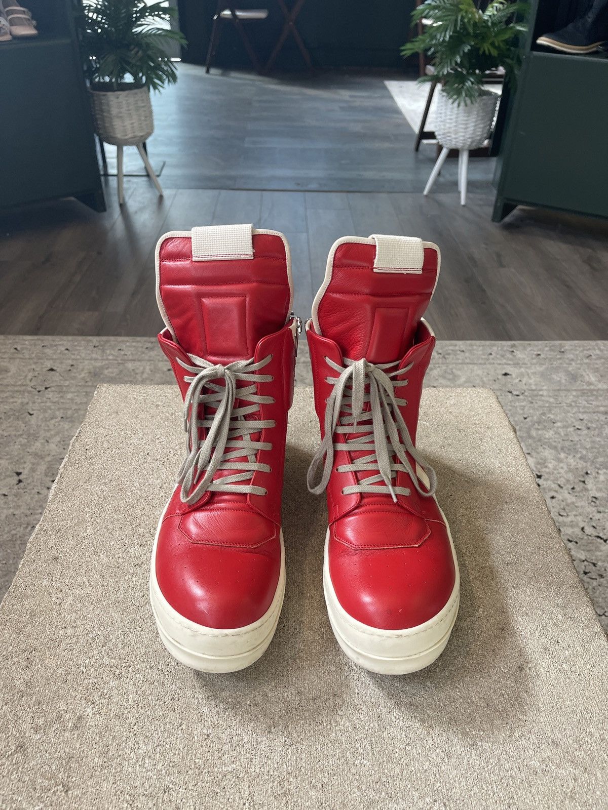 Rick Owens Rare Red Geobasket | Grailed