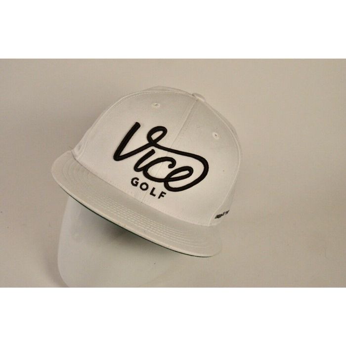 Vintage VICE Golf Hat Squad Cap White Black LOGO One Size Fits All ...