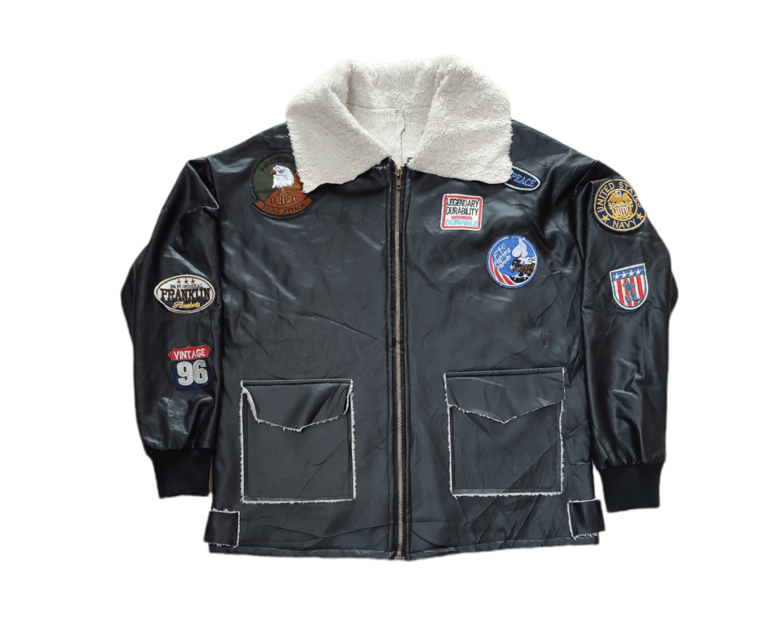 Leather Jacket × Military × Us Air Force US AirForce Patches Leather ...