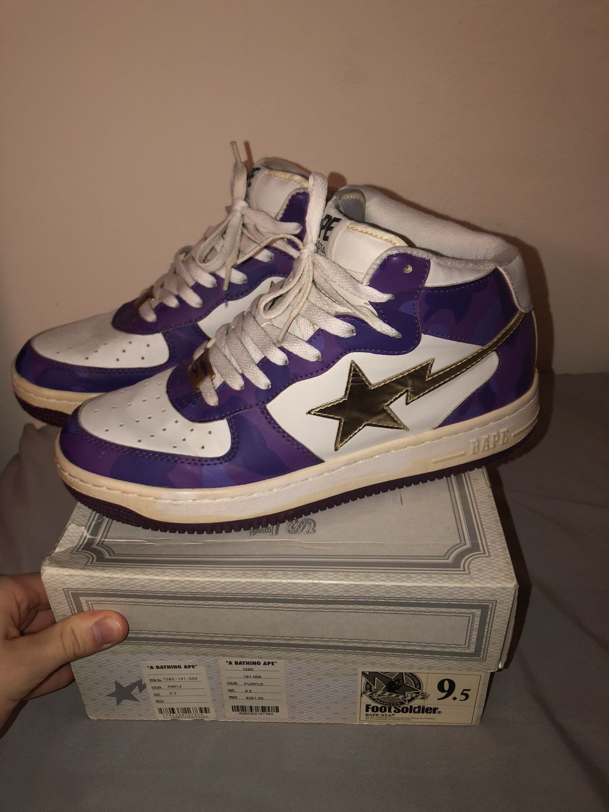 Bape Bapesta Dunk Purple Camo | Grailed