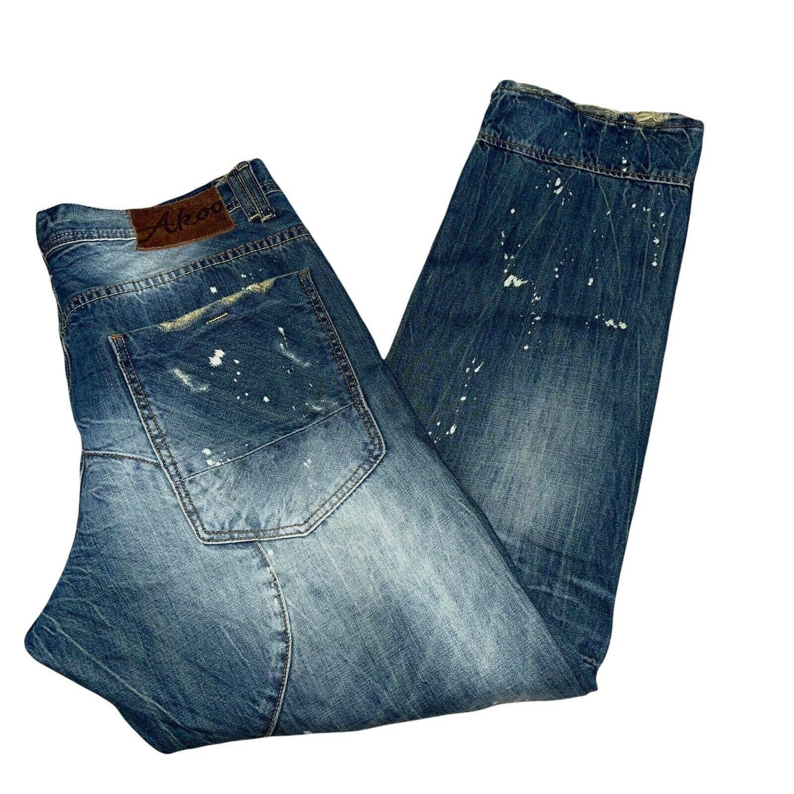 AKOO Akoo Jeans 40 x 34 Paint Splatter Distressed Acid No Rivals | Grailed