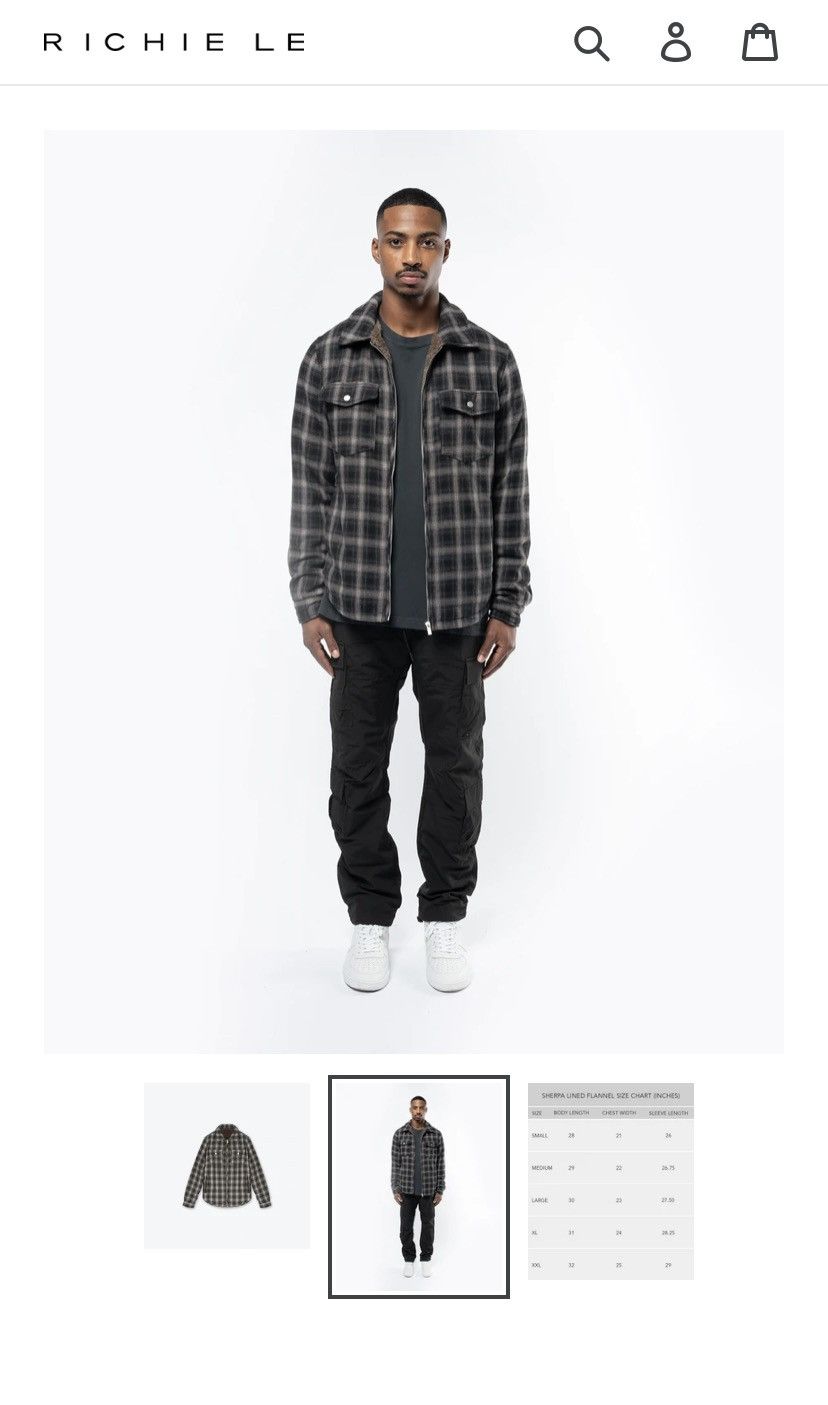 Richie Le Collection Richie Le Collection Sherpa Lined Flannel Black ...