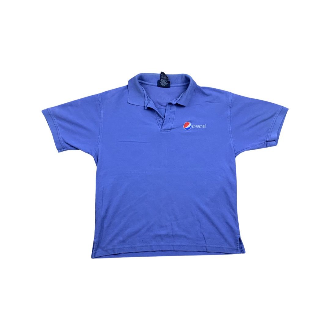 Pepsi × Vintage Vintage Pepsi Cola Company Logo Blue Polo Shirt | Grailed