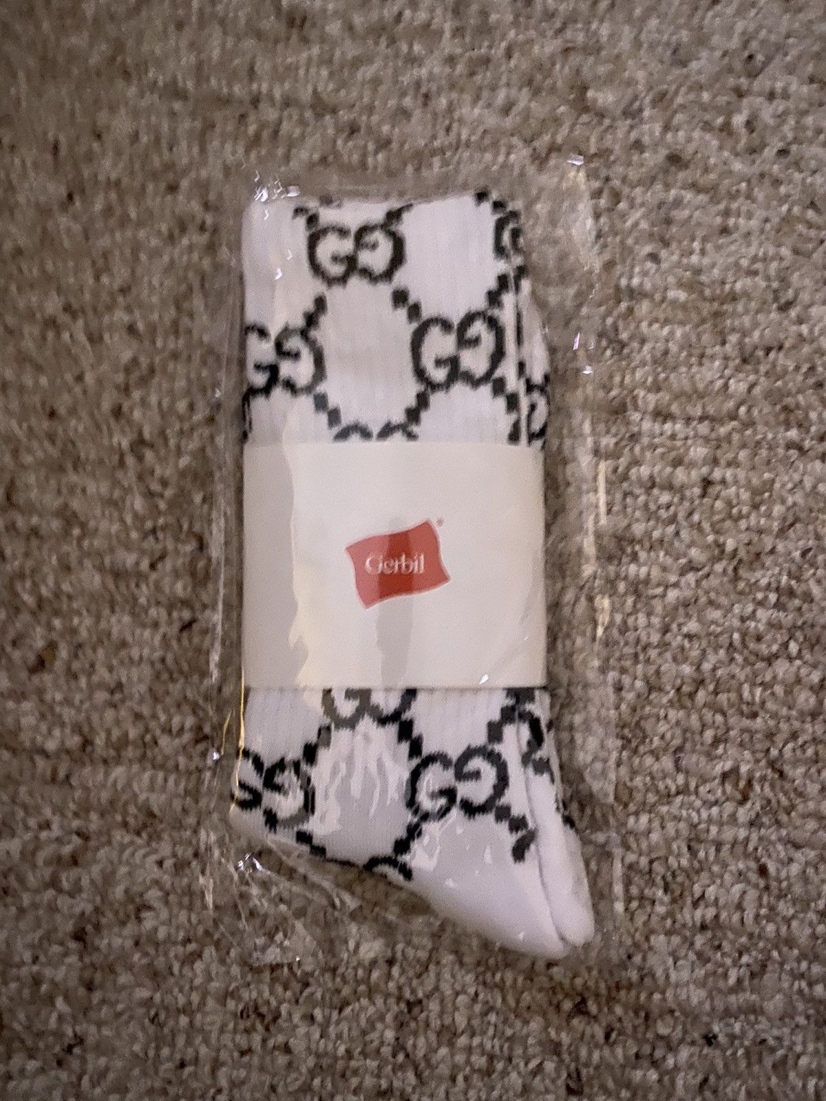 Imran Potato Imran Potato White 'Gucci' Logo Knit Socks DS | Grailed