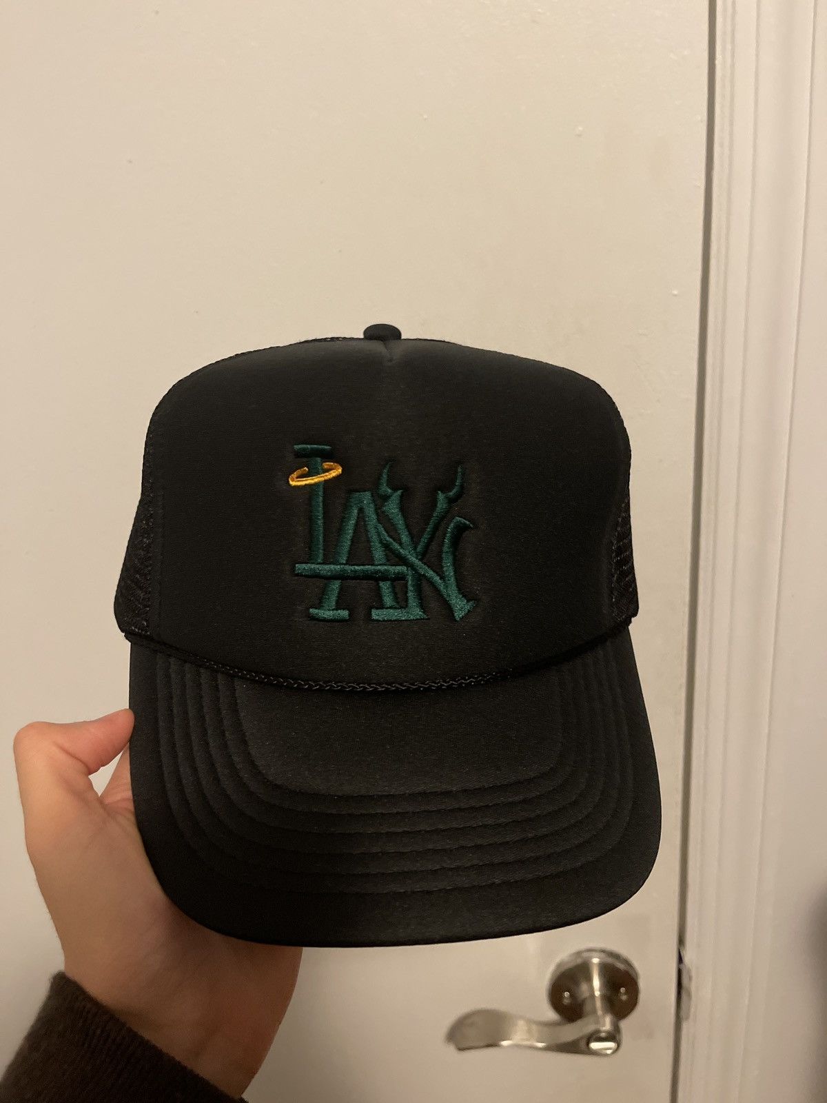 Vintage Yankee/Dodger Angel Devil Trucker | Grailed