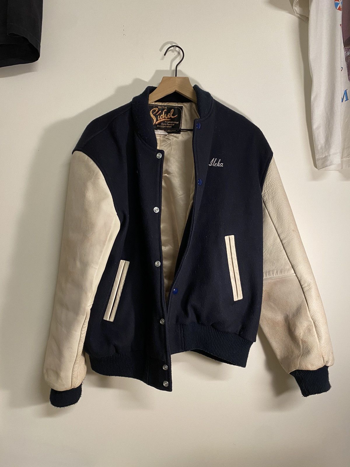 Vintage 90s Classic High School Basketball Letterman Jacket Bomber ...