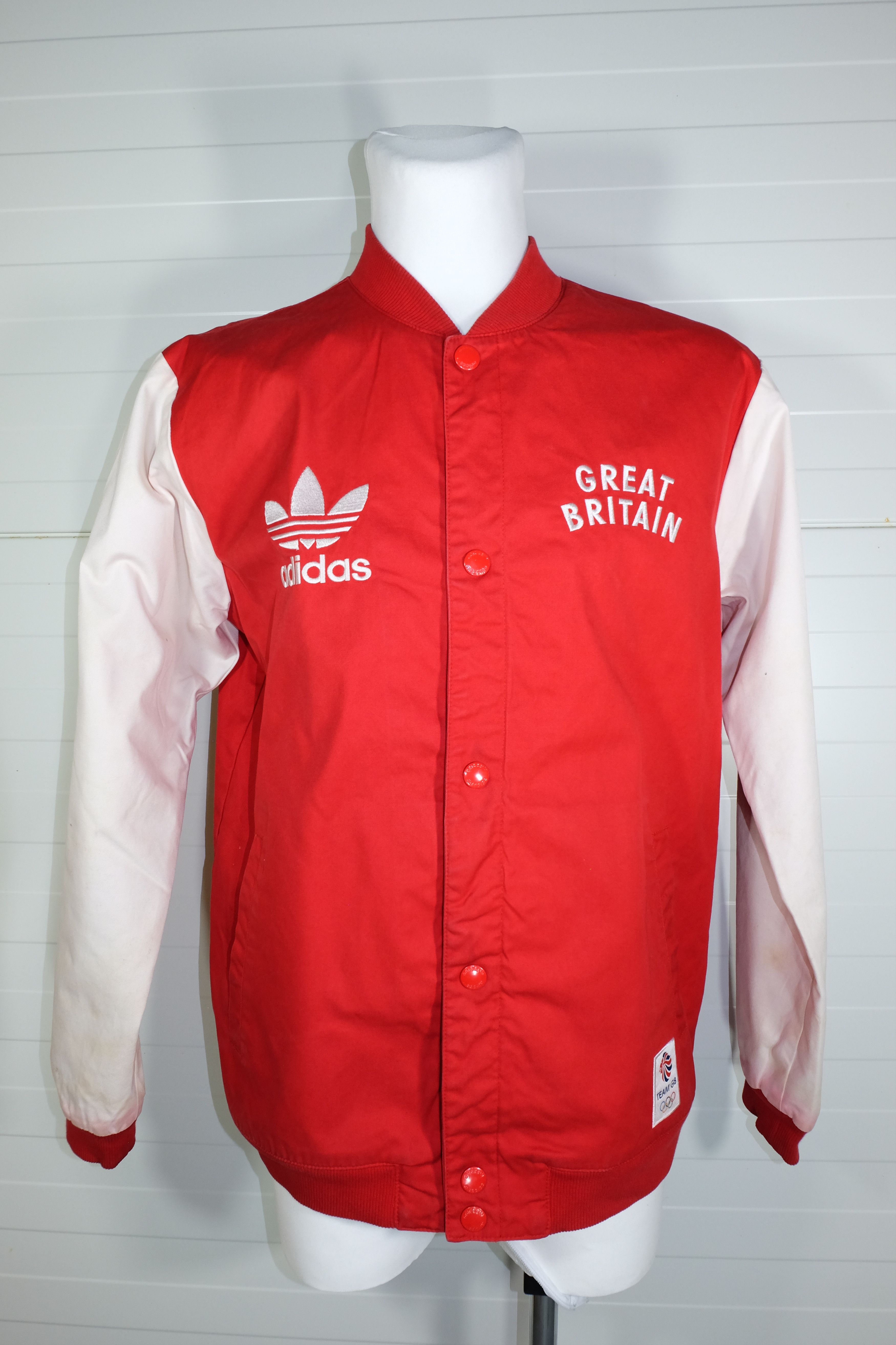 Adidas Great Britain Olympics Team GB Red White Varsity Jacket | Grailed
