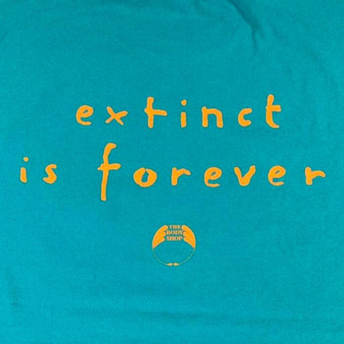 Vintage ‘90s The Body Shop “Extinct Is Forever” graphic tee | Grailed
