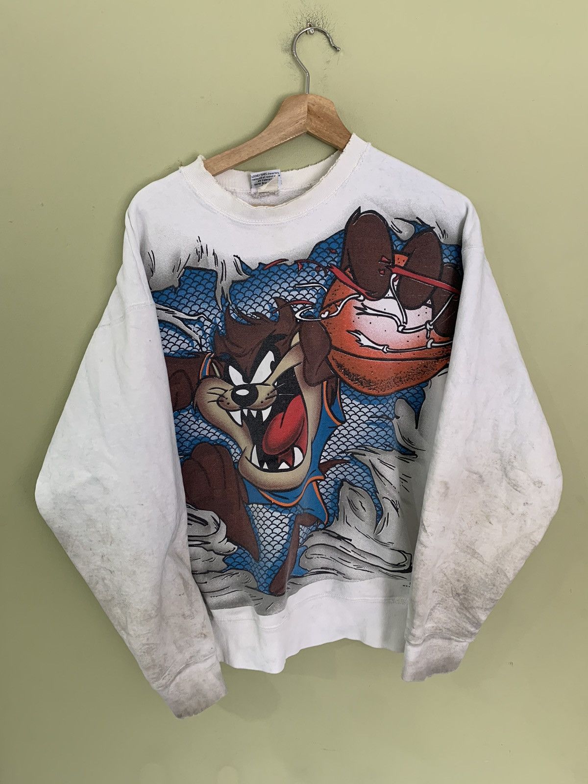 Vintage Vintage Taz Looney Tunes Sweater big print logo | Grailed