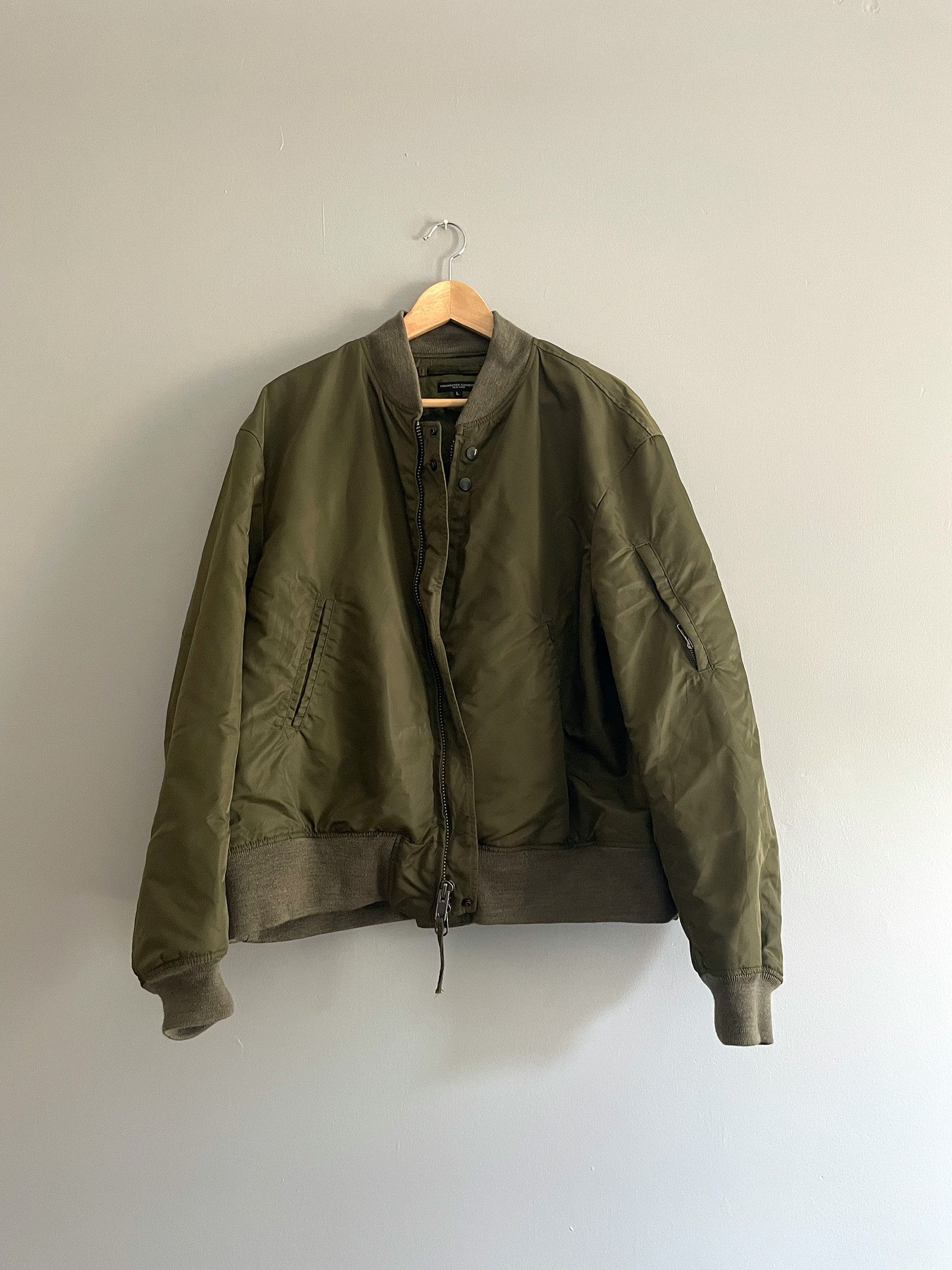 Engineered Garments Aviator Jacket - Olive Flight Satin Nylon | Grailed