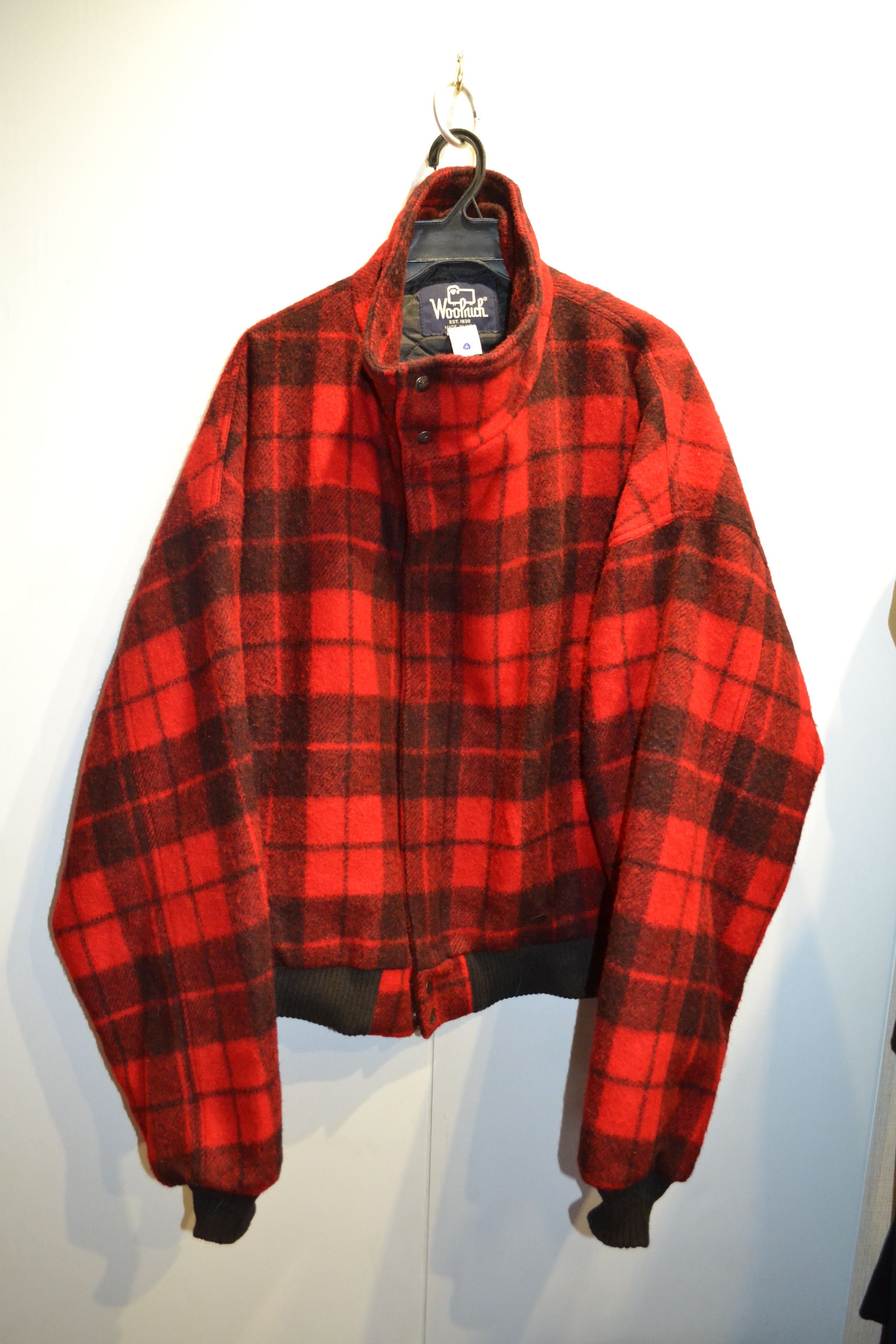 Woolrich John Rich & Bros. Woolrich XXL Red Woolen Bomber Jacket Made ...