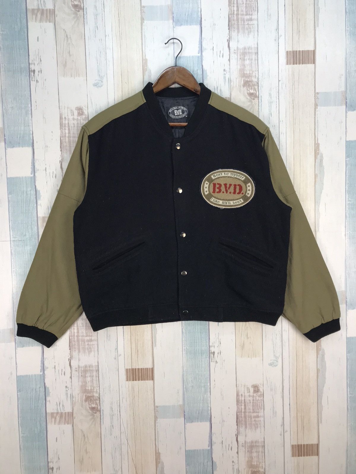 Vintage 💥RARE💥VINTAGE BVD EMBROIDERY LOGO VARSITY JACKET | Grailed