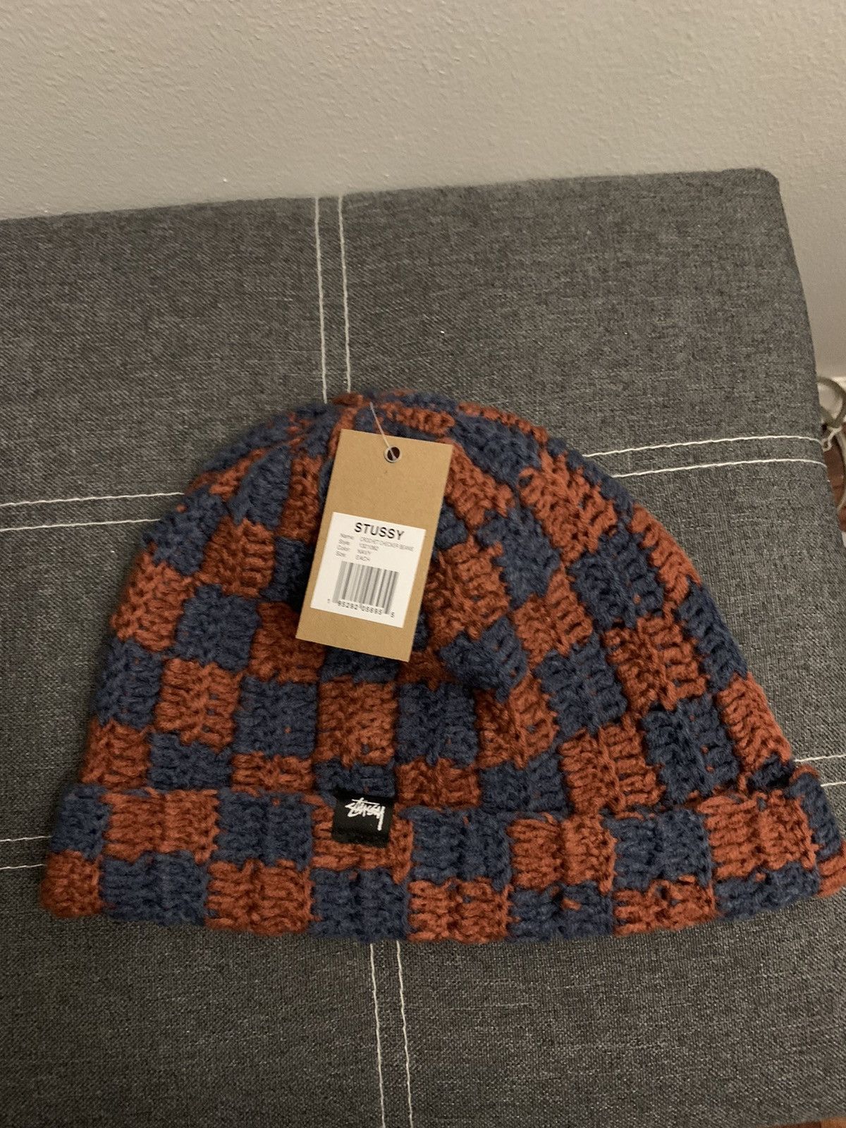 Stussy CROCHET CHECKER BEANIE | Grailed