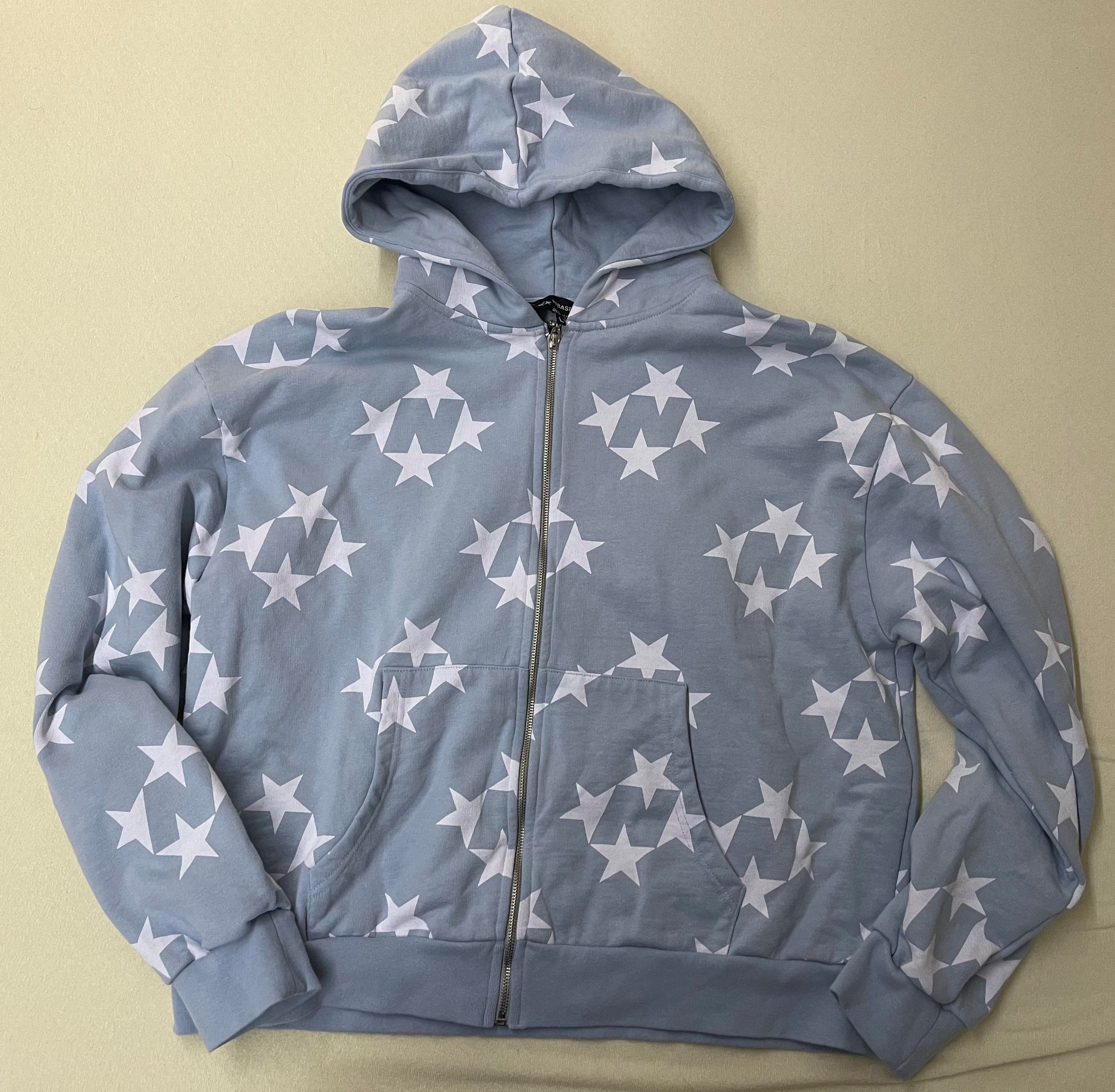Streetwear 99based - Monogram Zip Hoodie Baby Blue | Grailed
