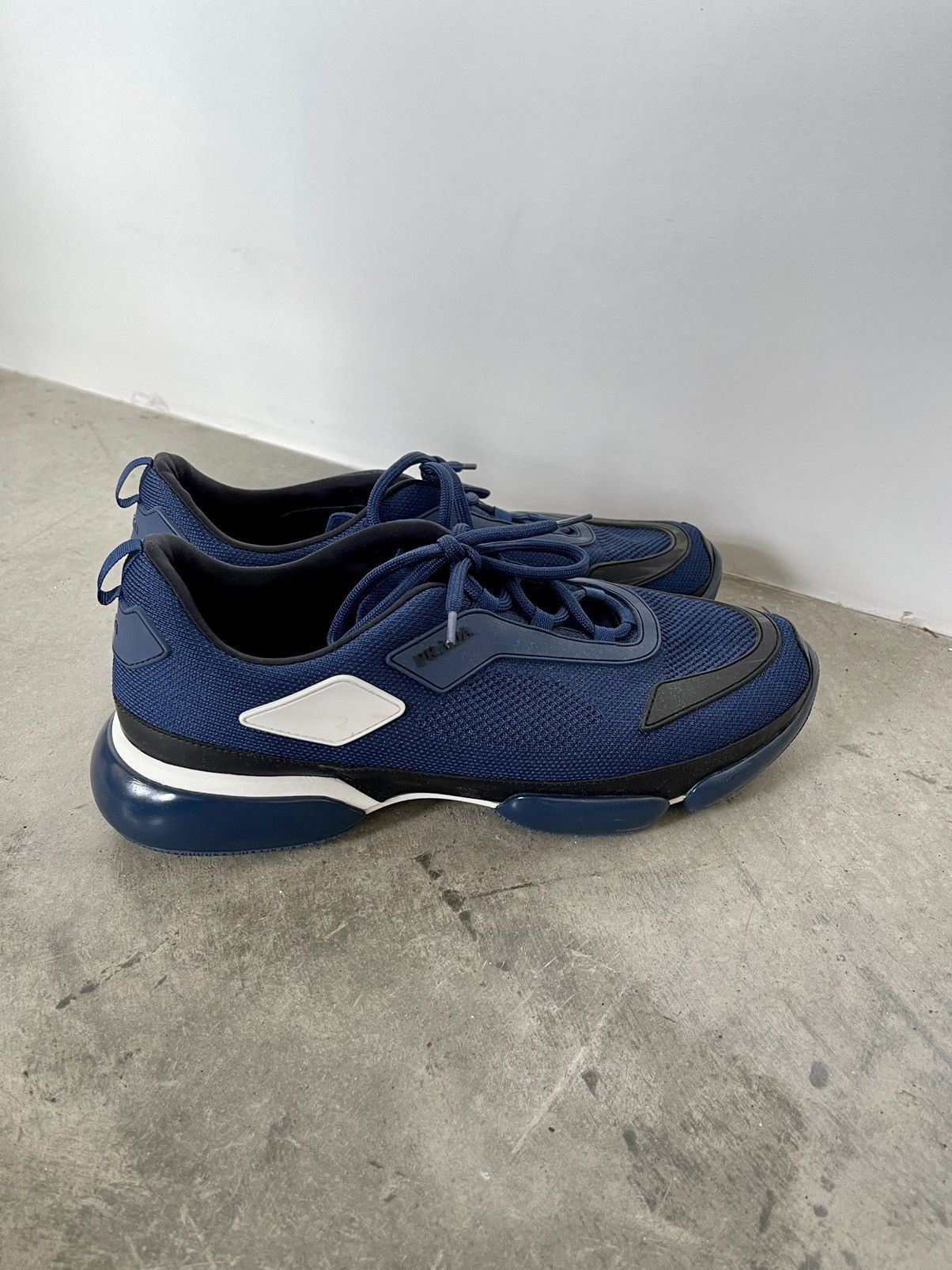 Prada Cloudbust Knit Trainer Navy and Black | Grailed