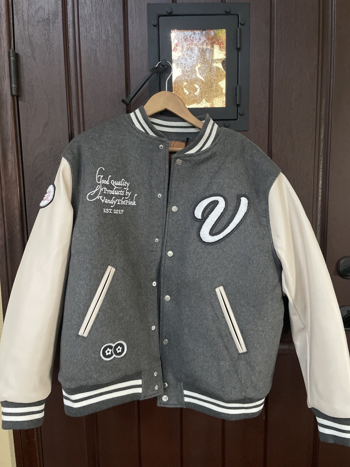 Vandy The Pink Vandy The Pink Grey Rafflesia Varsity Jacket FW2021 ...