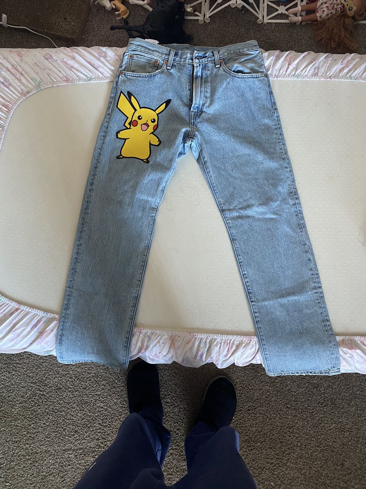 Levi's Levi’s x Pokemon, light wash, denim Pikachu Jeans | Grailed