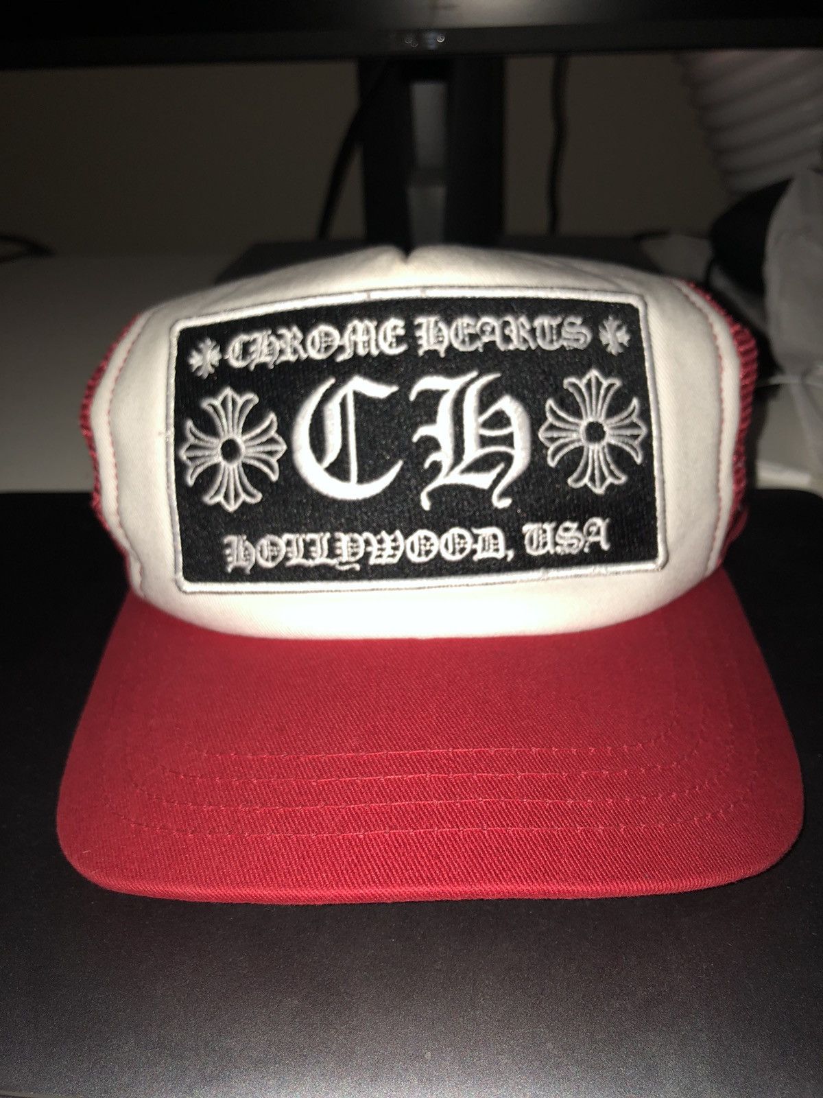 Chrome Hearts Chrome Hearts Red CH Trucker Hat | Grailed