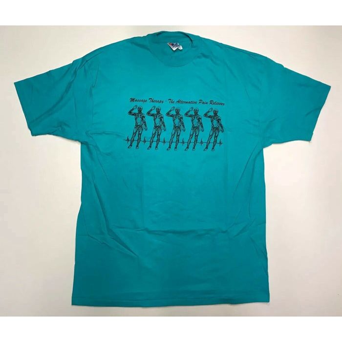 Hanes VINTAGE Hanes Human Anatomy Body Art T-shirt Men XL Blue 90s ...