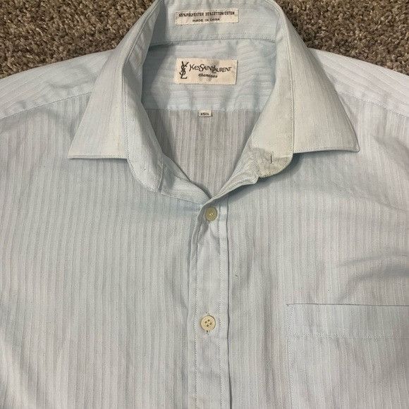 Vintage YSL yves saint Laurent button down vintage baby blue | Grailed