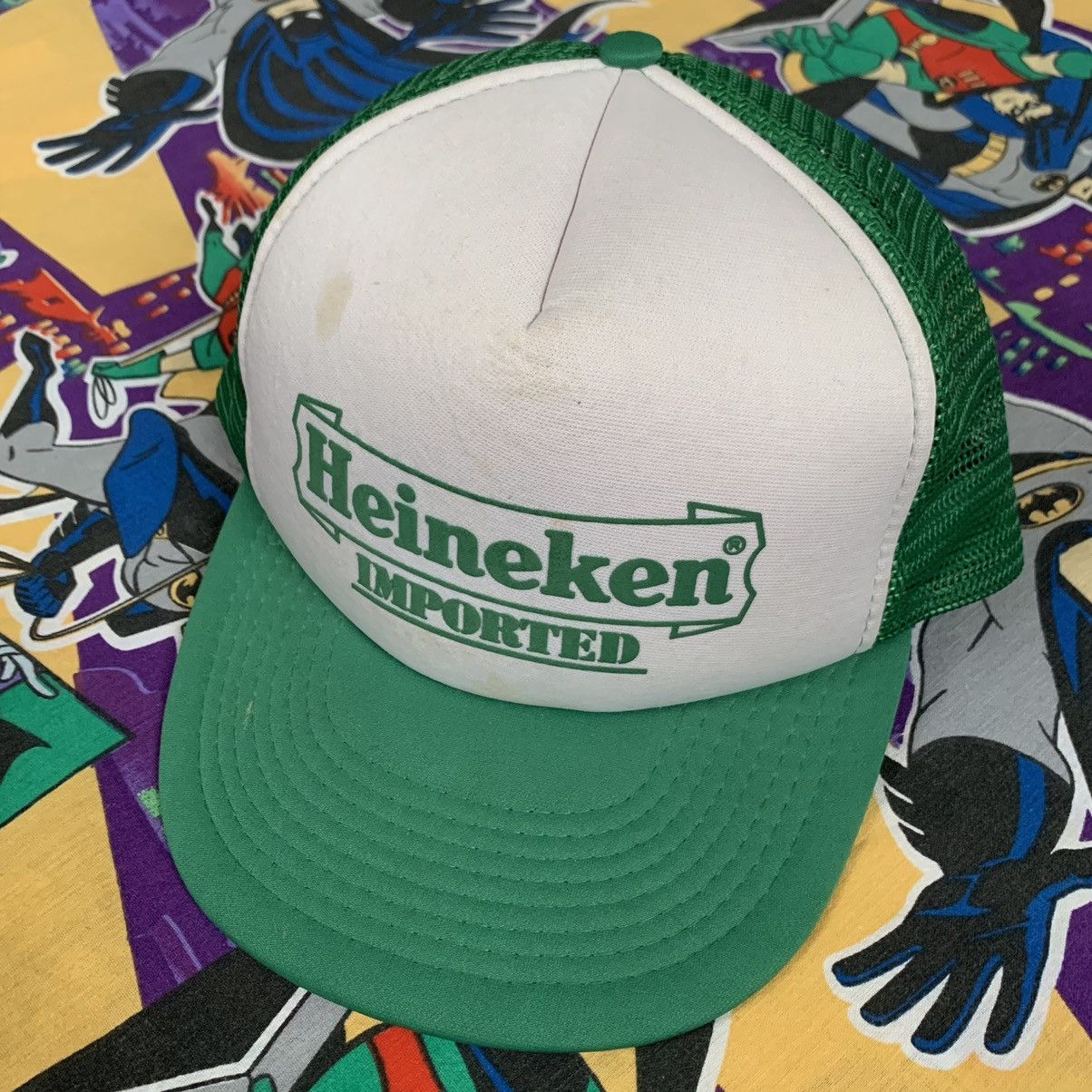 Heineken × Vintage Vintage 90s Heineken Beer Trucker Mesh Snap Back Hat ...