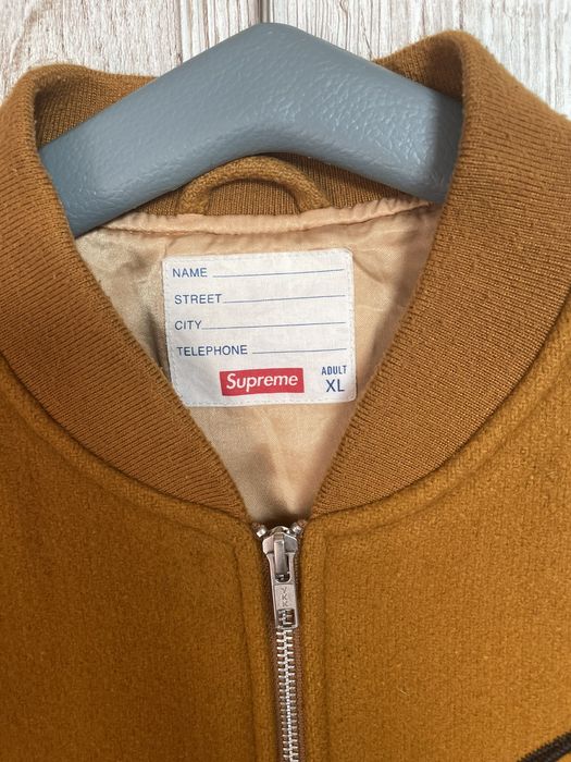Supreme “Supreme Means Highest” S Letterman Wool Bomber Jacket | Grailed