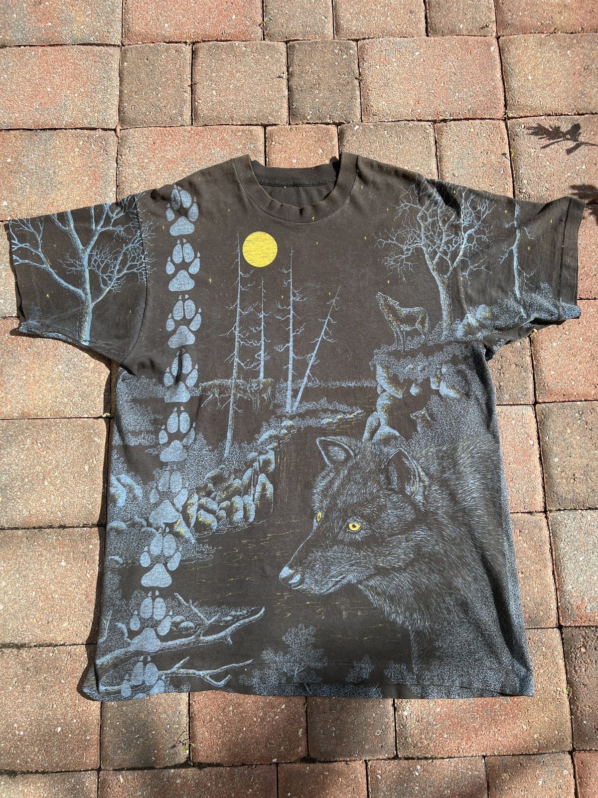 Vintage Vintage wolf t shirt full print | Grailed