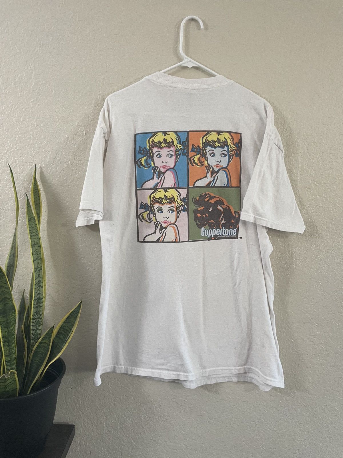 Streetwear × Vintage Vintage Coppertone 80s Girl Photo Tee Shirt | Grailed