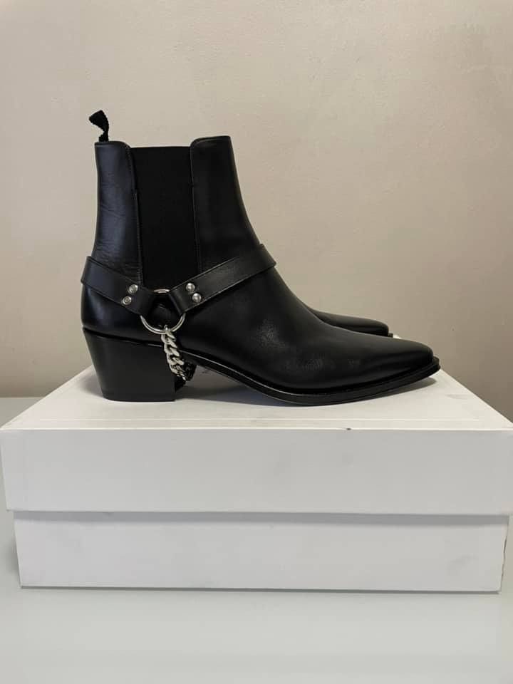 Celine × Hedi Slimane NEW - Camargue Biker Chain Chelsea Boots 44 | Grailed