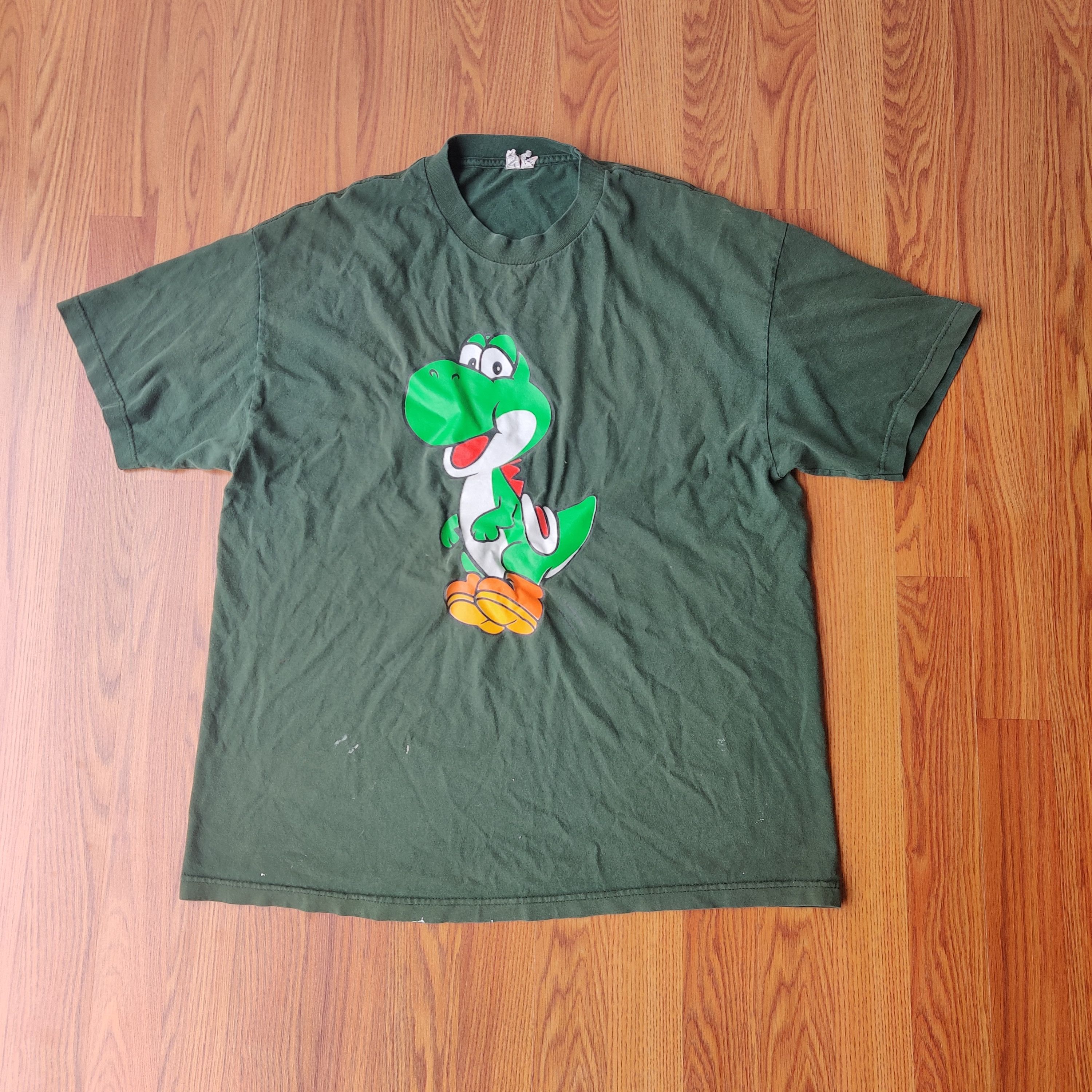 Alstyle Yoshi Shirt Adult Mens Big Graphic Super Mario Cartoons TV ...