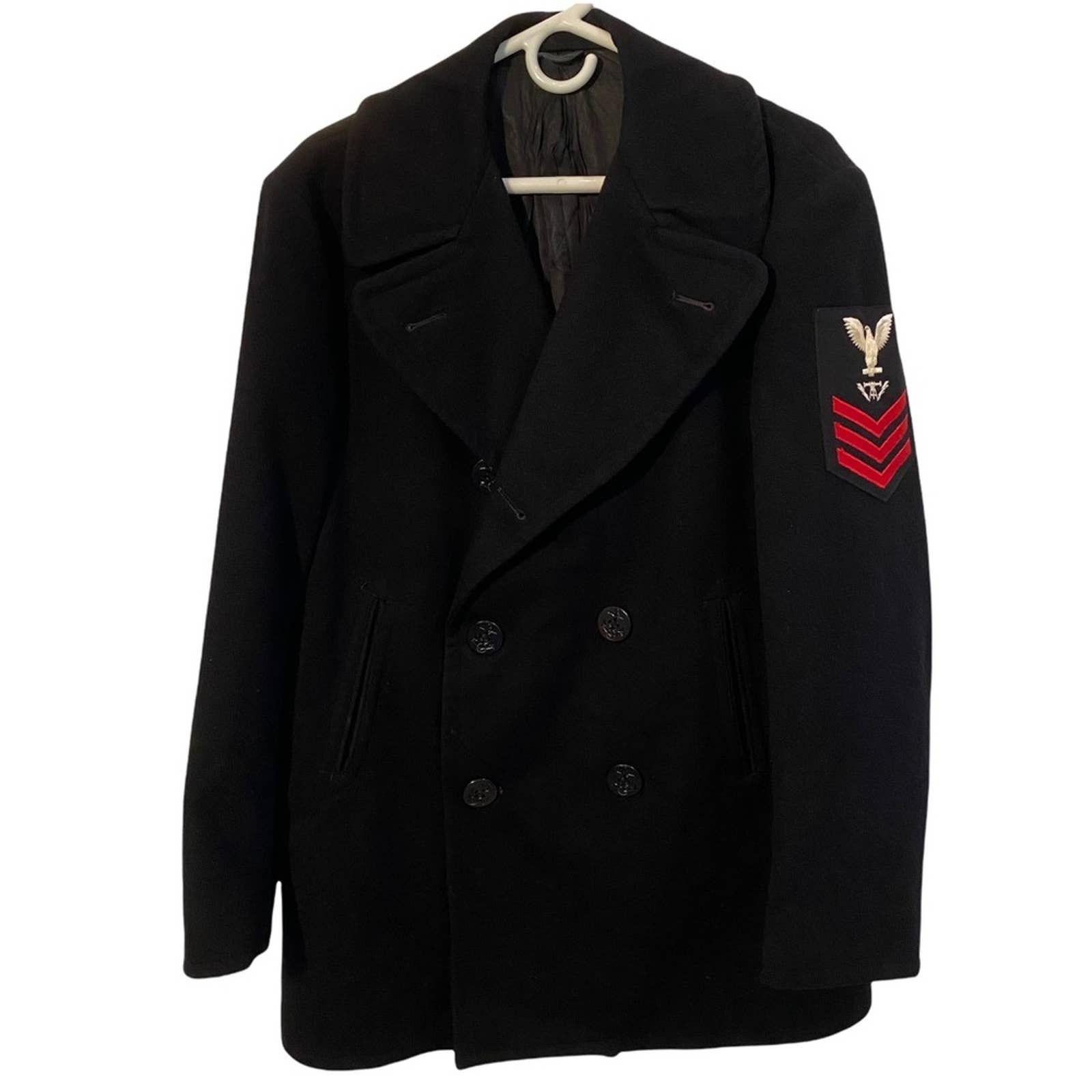 Grailed VINTAGE US Navy Wool Peacoat FIRE CONTROLMAN patch insignia ...