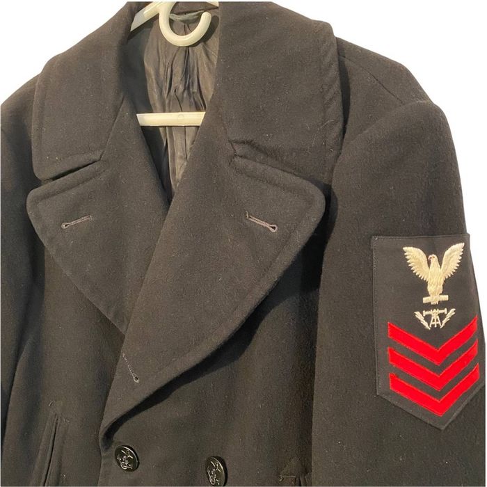 Grailed VINTAGE US Navy Wool Peacoat FIRE CONTROLMAN patch insignia ...