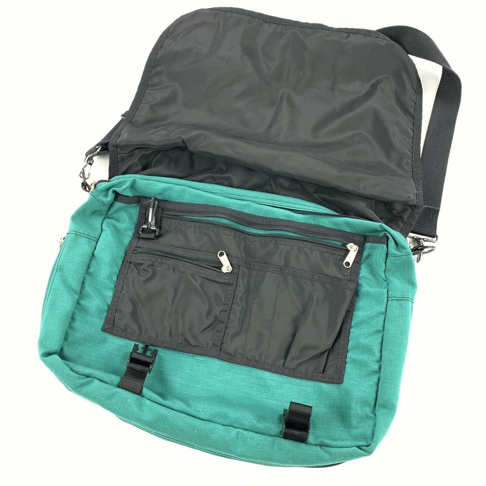 Vintage LL Bean Nylon Messenger Computer Shoulder Bag Olive Green High ...
