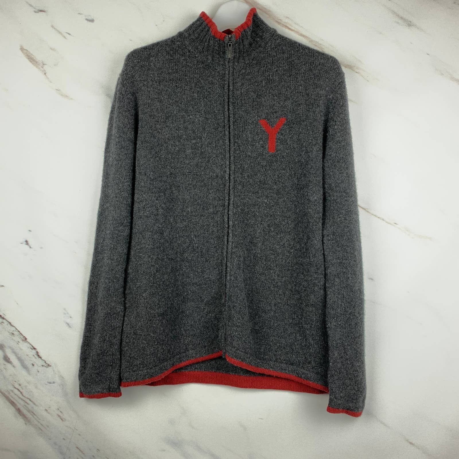 Yves Saint Laurent YSL Logo Wool Zipper Sweater | Grailed